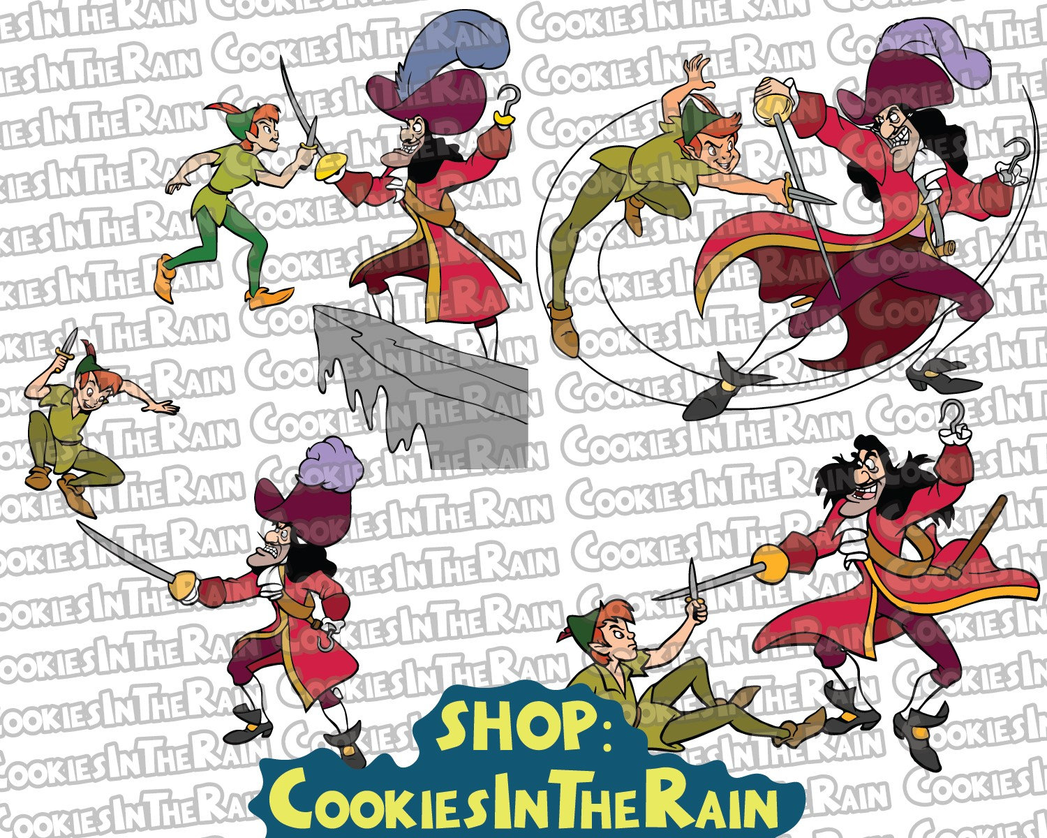 Peter Pan Svg, Captain Hook Svg, Peter Pan and Captain Hook Svg, Peter ...
