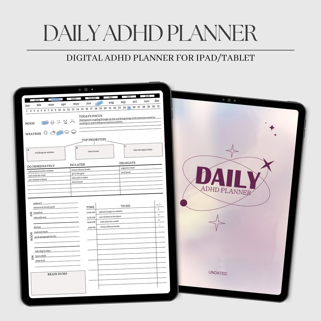 ADHD Digital Planner for Goodnotes, iPad Planner, Adhd Planner, Daily ...