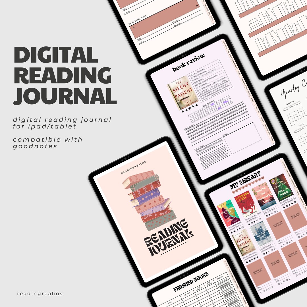 Digital Reading Journal Planner for iPad , Reading Tracker, Book Review ...