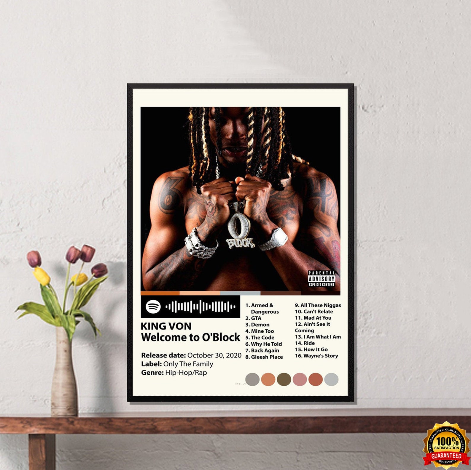 King Von Poster Hip Hop Rapper Wall Art Music Gifts Wall | Etsy