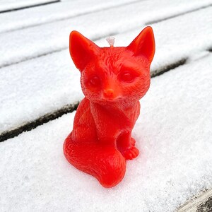 Pure Beeswax Fox Candle - Etsy