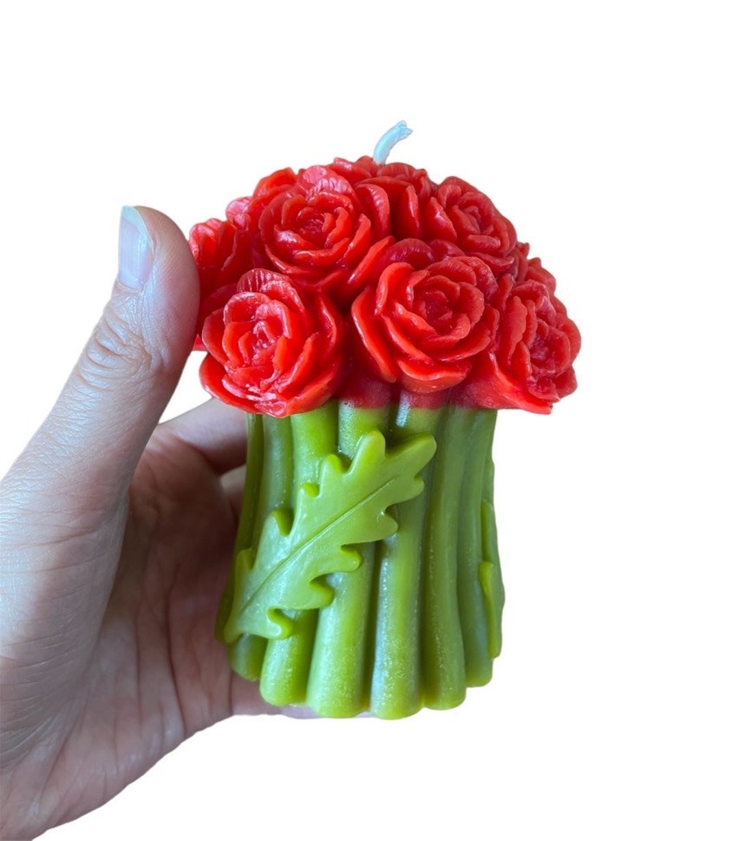 Pure Beeswax Rose Bouquet Candle Rose Flower Candle Wedding Candle ...