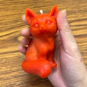 Pure Beeswax Fox Candle - Etsy