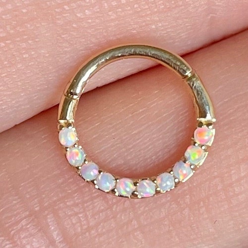 16G Solid Gold Daith Ring CZ 8mm/10mm Dainty 14k Gold Daith - Etsy