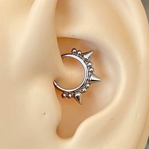 8mm 10mm 16G Daith Ring Silver Daith Jewelry Clicker Minimalist Daith ...