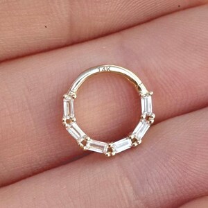 Solid Gold Daith Earring, Dainty 14k Real Gold Daith Jewelry, Yellow ...