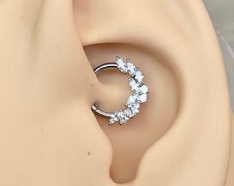 16G Gold Daith Earring 8mm 10mm Cute Daith Jewelry Clicker CZ Daith ...
