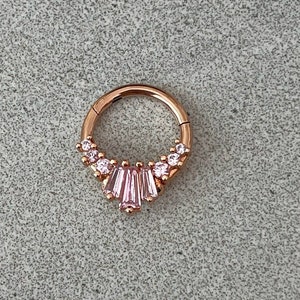 Septum Ring 16G Rose Gold 8mm/10mm Septum Piercing Septum Jewelry Clicker Dainty Septum Rings ...