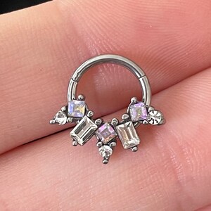 8mm 16G Unique Daith Jewelry Silver | Cool Daith Hoop Clicker Ring ...