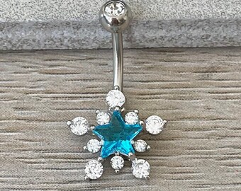Snowflake Belly Button Ring - Etsy