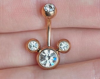 14k Solid Rose Gold Square Solitaire Navel Belly Button - Etsy