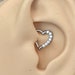 16G Solid White Gold Heart Daith Earring 8mm CZ Cute Daith Jewelry ...