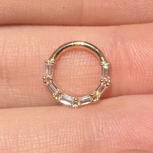 Solid Gold Daith Earring, Dainty 14k Real Gold Daith Jewelry, Yellow ...