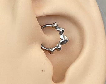 16G Daith Earring Titanium Hoop 8mm/10mm | CZ Aurora Daith Jewelry Rose ...