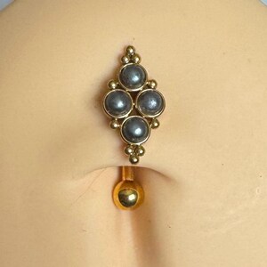 Gold Floating Belly Button Ring, Dainty Belly Button Piercing, Belly ...