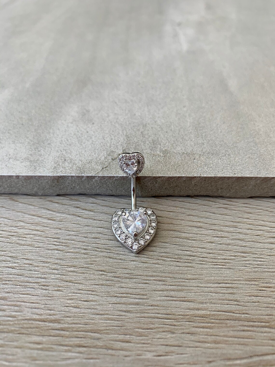 Silver Heart Minimalist Belly Button Ring Small Belly Rings | Etsy