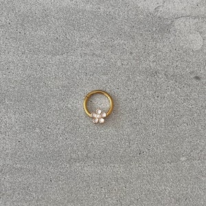 Gold Septum Ring, Flower Septum Piercing, Cute Septum Rings, Septum ...