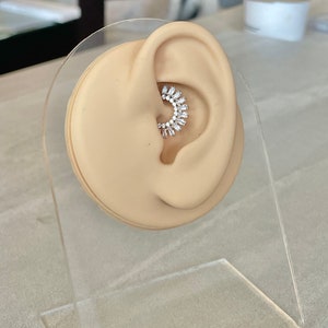 16G Gold Daith Earring Titanium Clicker 8mm/10mm | CZ Crystal Daith ...