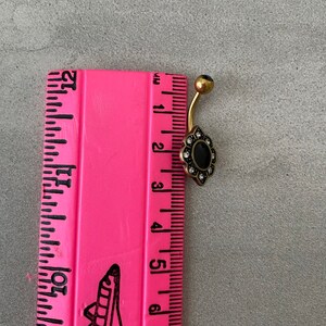 Elegant Gold Black Vintage Belly Button Ring Dainty Minimalist Belly ...