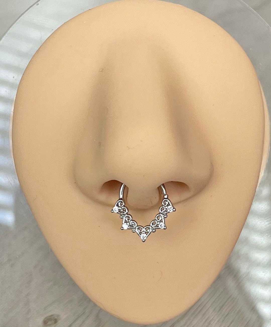 Silver Septum Ring, Bendable Septum Jewelry, Septum Piercing, 8mm ...