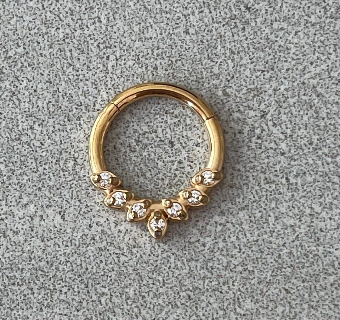 16G 8mm Daith Jewelry Gold Daith Clicker Piercing Minimalist Daith Ring ...