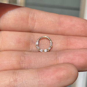 Solid Gold Daith Earring, Dainty 14k Real Gold Daith Jewelry, Yellow ...