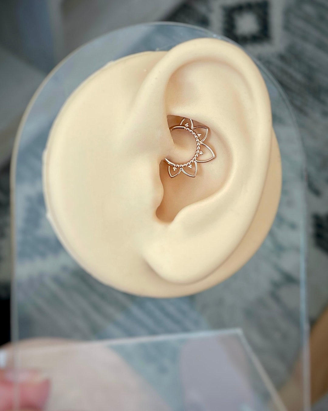 16G Daith Jewelry Rose Gold | 8mm Daith Earring Dainty Surgical Steel ...