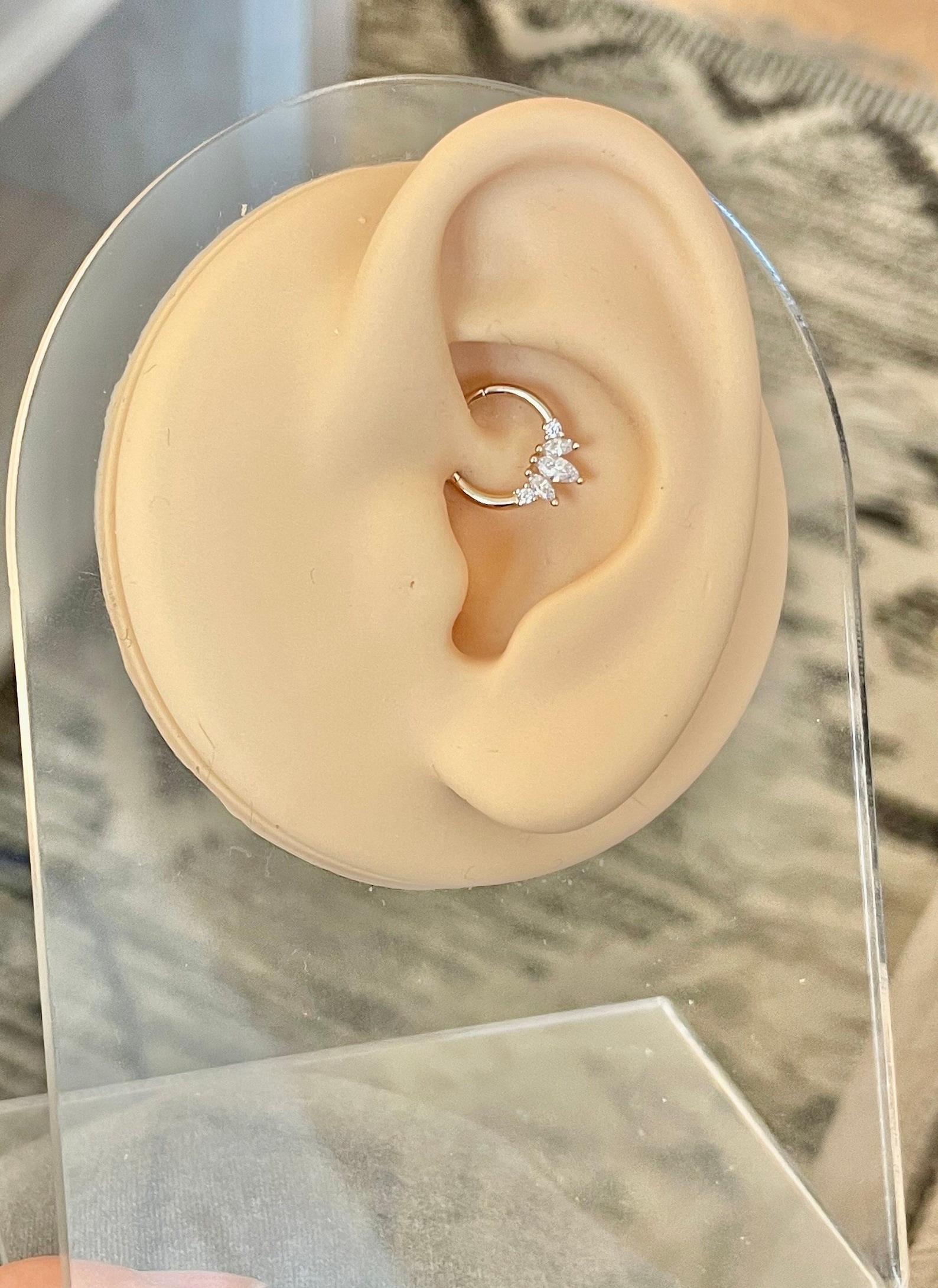 16G Solid Gold Daith Ring 6mm/8mm/10mm CZ Dainty 14k Gold - Etsy