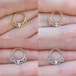 Gold Septum Ring, Septum Piercing, Septum Jewelry, Cute Unique Septum Ring, Nose Ring Hoop ...
