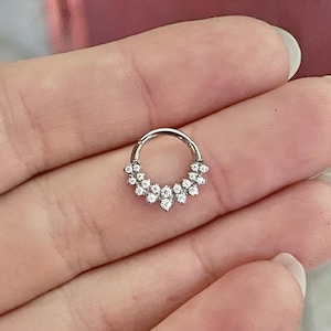 16G Daith Jewelry Silver | 8mm Daith Earring Dainty Surgical Steel ...