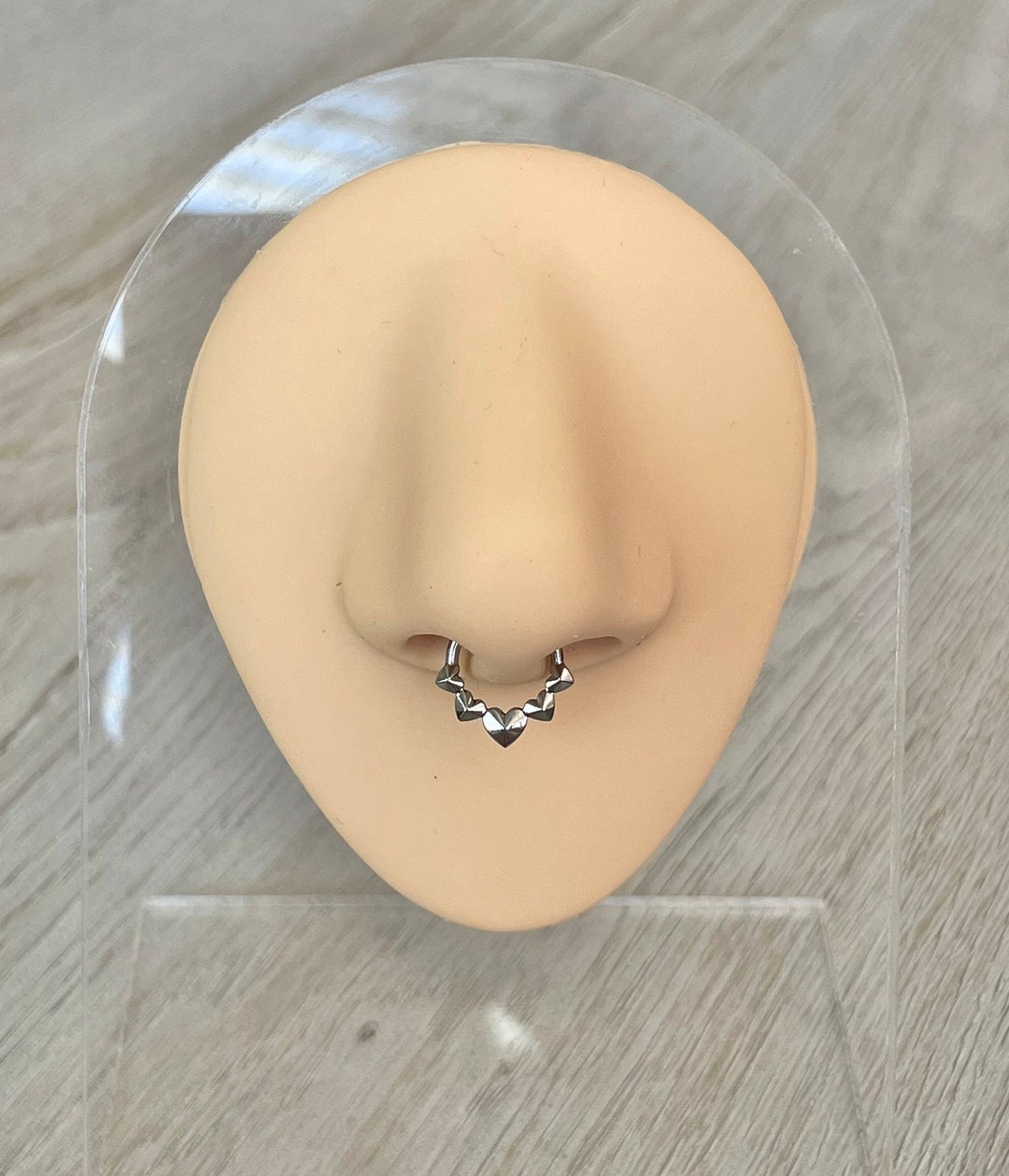 Septum Ring Silver Hearts, Septum Jewelry, Septum Piercing, Septum ...