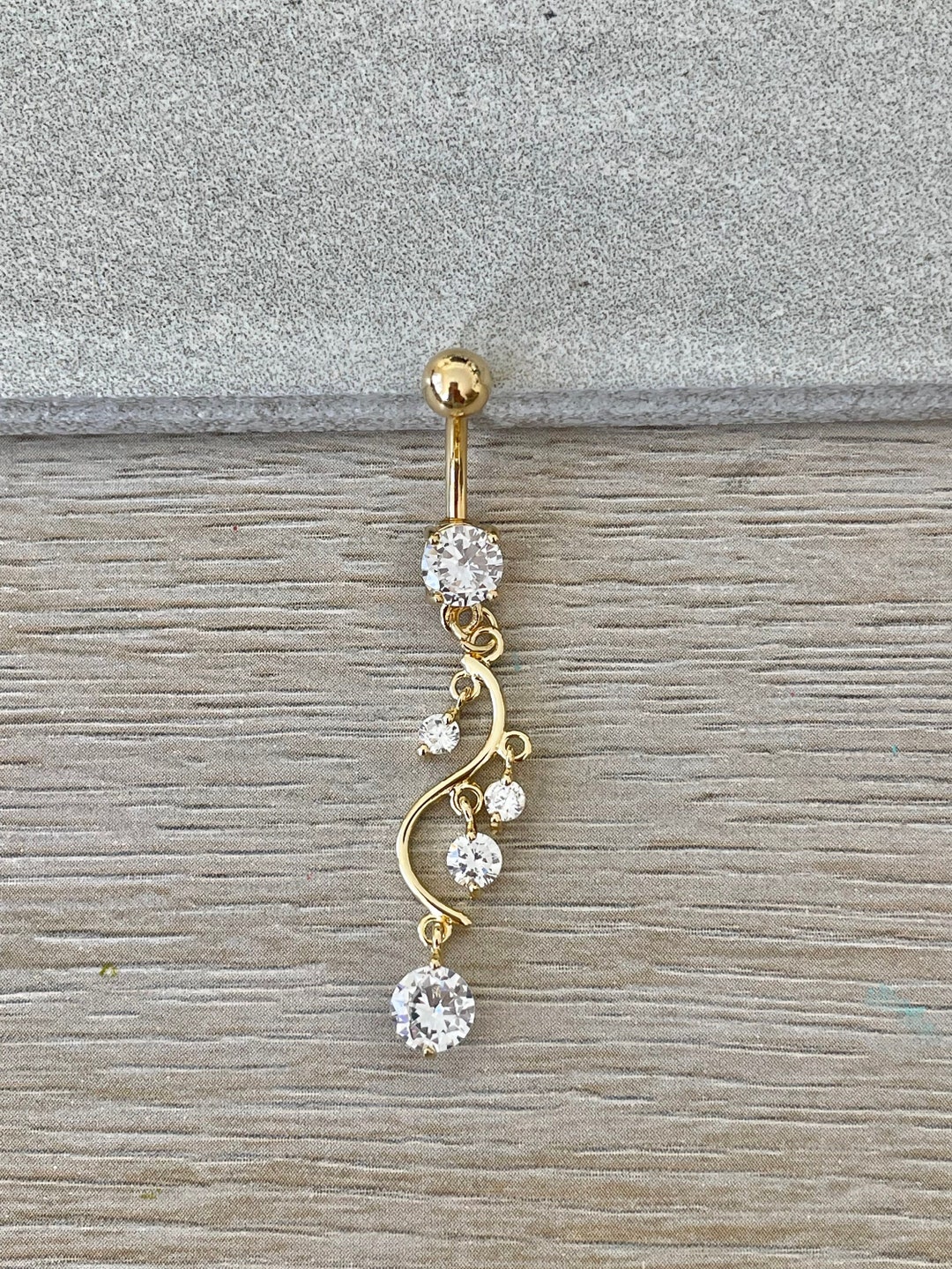 Elegant Gold Button Ring | Dainty Minimalist Belly Rings | Delicate ...