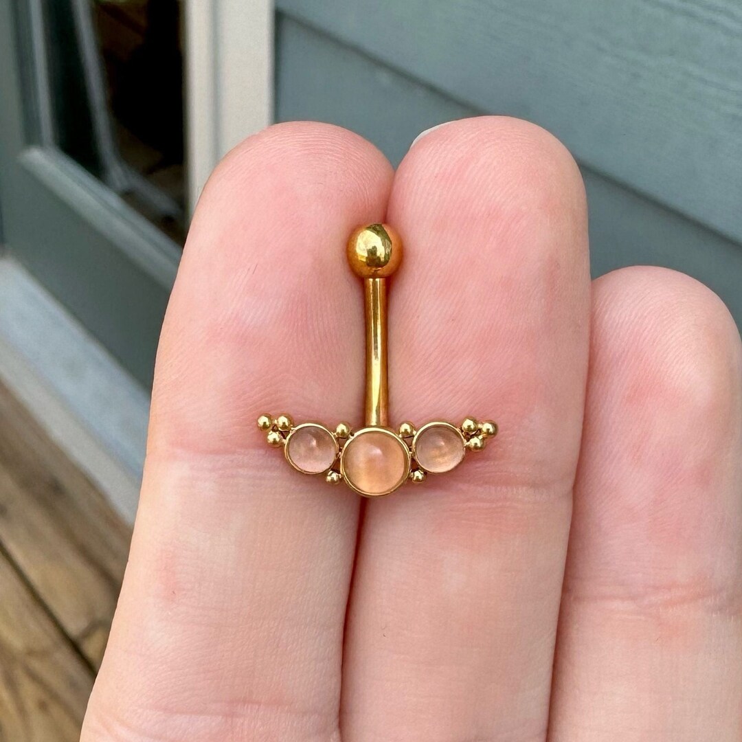 Cute Belly Button Ring, Gold Belly Button Piercing Small, Unique Belly ...