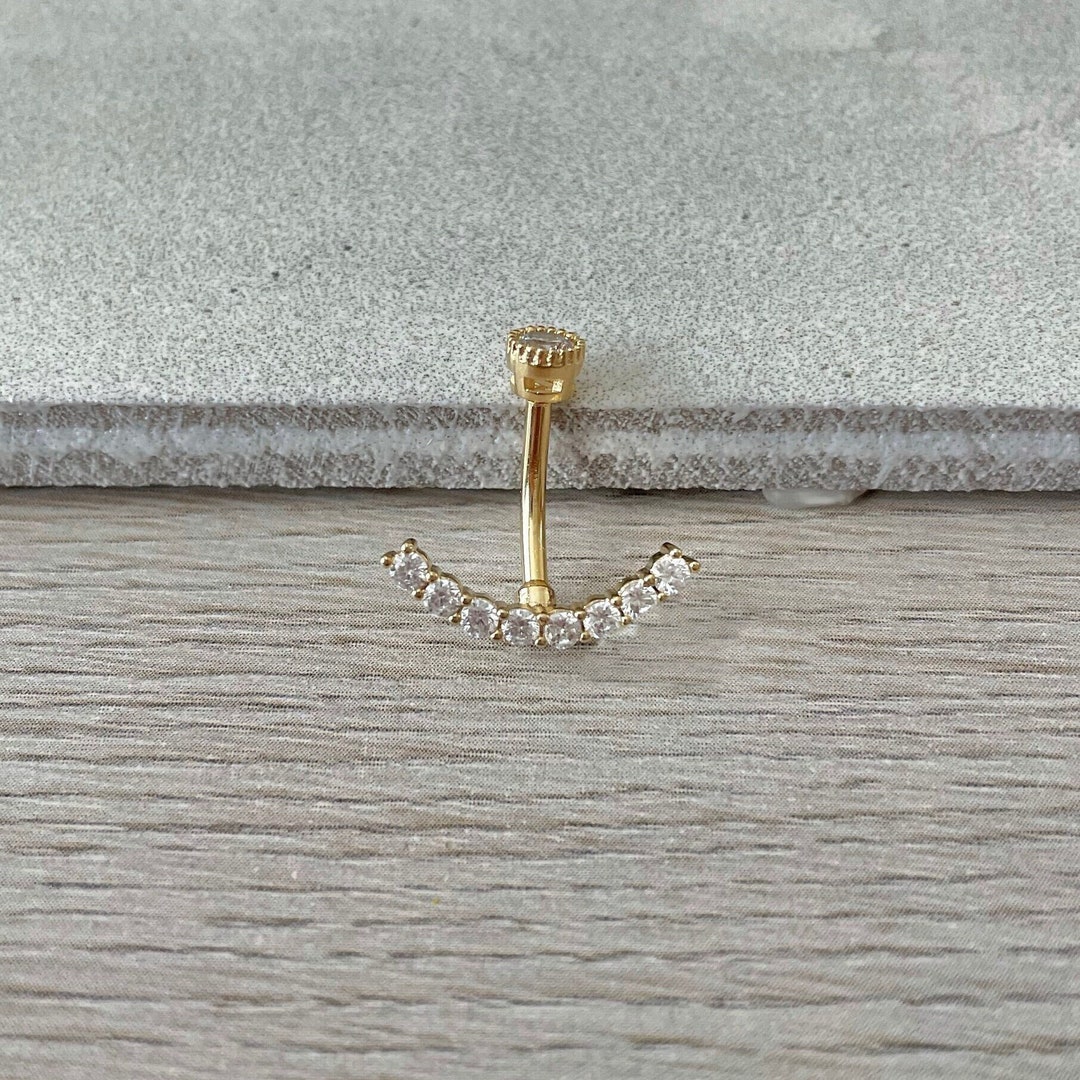 Gold Belly Button Rings, Small Belly Button Piercing, Non Dangle Gold ...