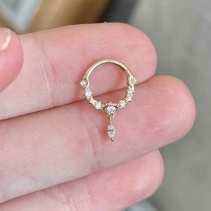 16G Gold Septum Rings Celestial | Septum Jewelry Gold | 8mm 10mm Solid Gold Septum Piercing ...