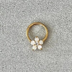 16G Silver Daith Ring 8mm Minimalist Floral Daith Jewelry Simple Daith ...