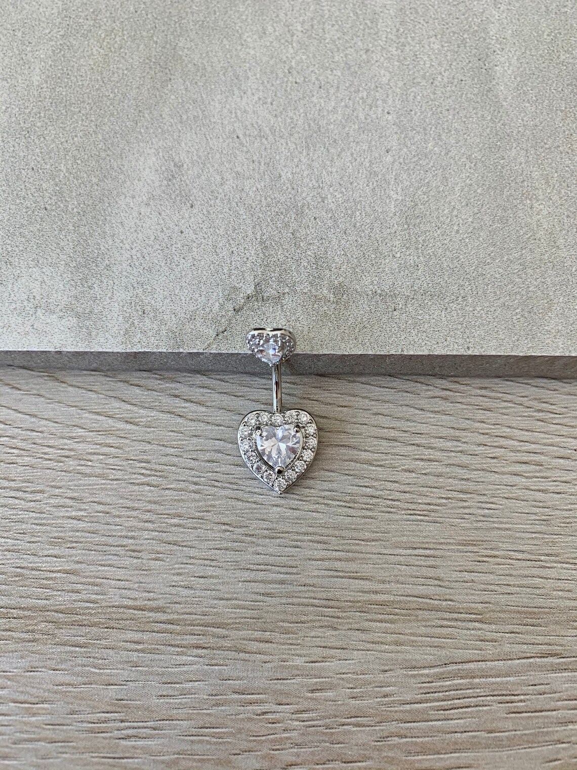 Silver Heart Minimalist Belly Button Ring Small Belly Rings | Etsy