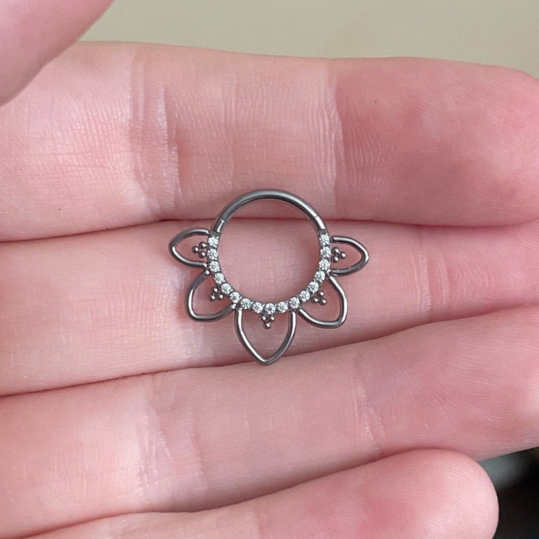 Cute Septum Ring Silver, Titanium Septum Piercing, Septum Jewelry ...