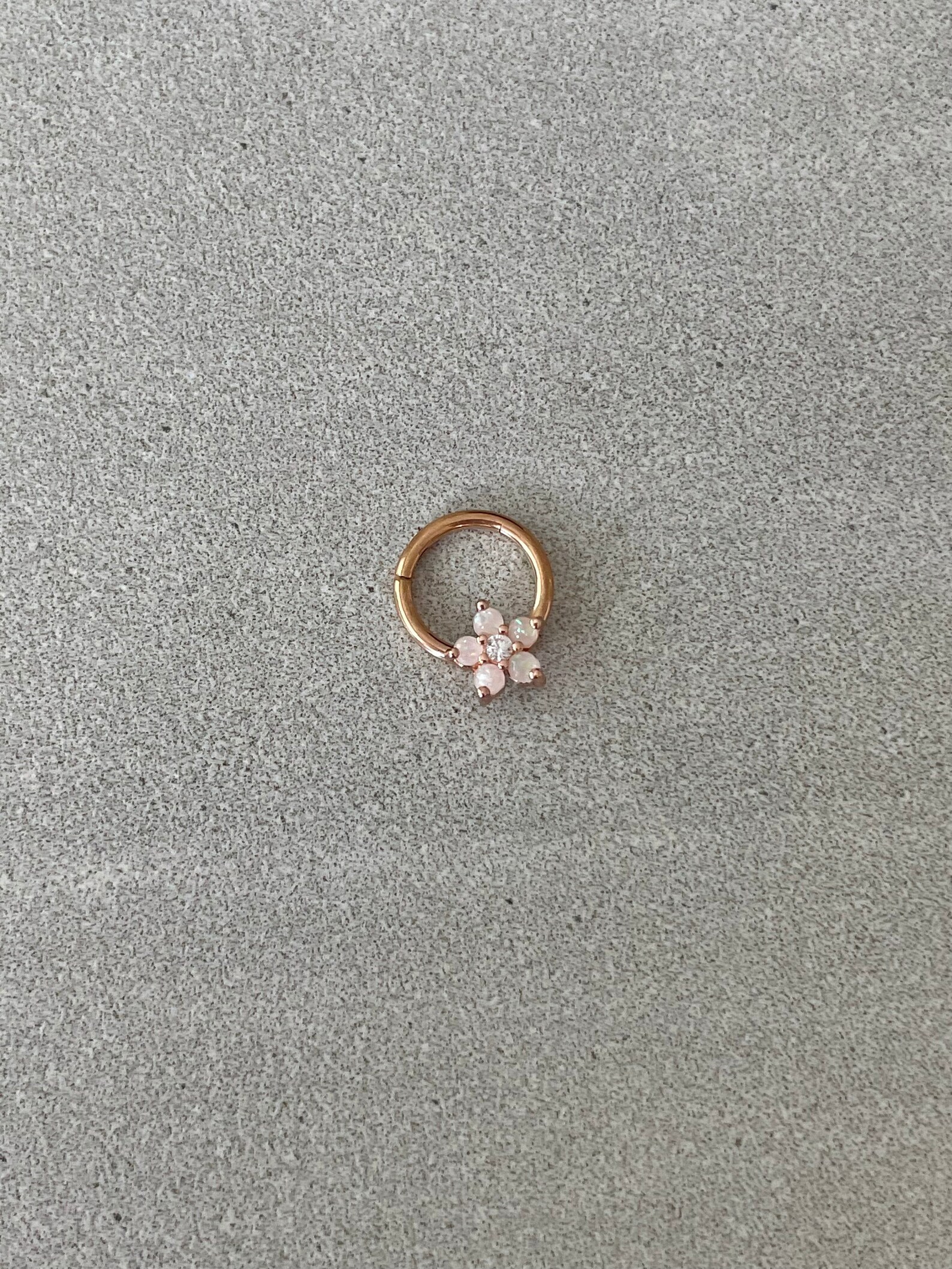 16G 8mm Flower Daith Ring Rose Gold Daith Jewelry Ring - Etsy