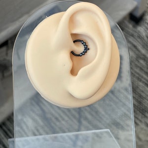 16G Daith Jewelry | 8mm - 10mm Daith Ring Black Daith Clicker ...