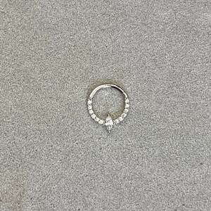 16G Solid Gold Daith Ring CZ Daith Jewelry 8mm or 10mm Dainty 14k Gold ...