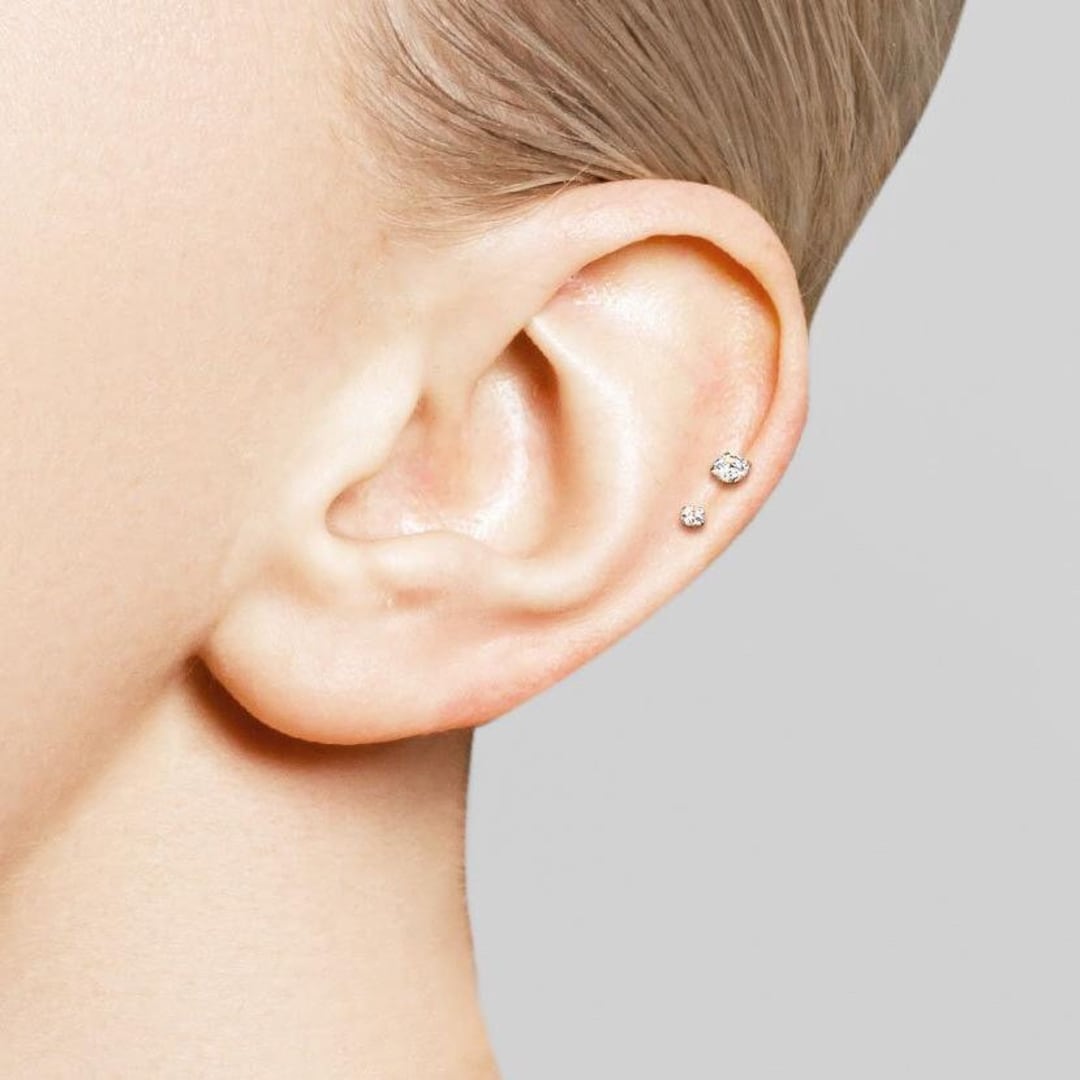 Flat Back Cartilage Earring, Flat Back Earrings, Tiny Stud Earring ...
