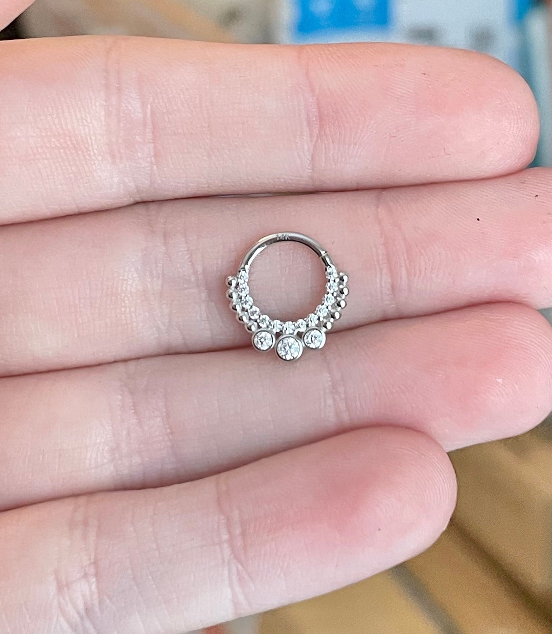 Daith Earring White Gold | Daith Jewelry Gold Dainty | Daith Clicker ...