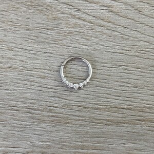 16G Solid White Gold Daith Ring CZ 8mm/10mm | Dainty 14k Gold Daith ...