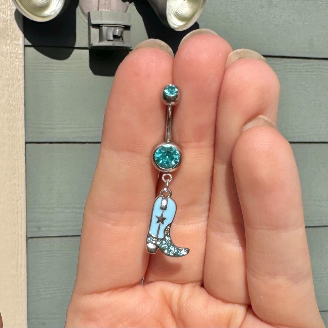 Cute Cowboy Boot Belly Button Piercing Jewelry Unique Navel Piercing ...