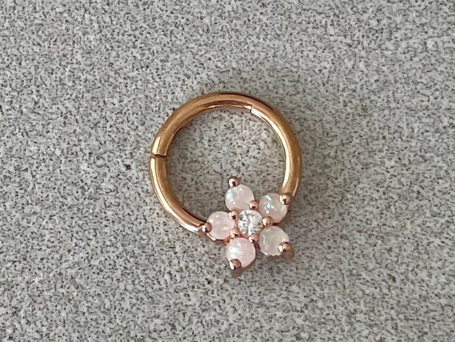 16G 8mm Flower Daith Ring Rose Gold Daith Jewelry Ring - Etsy