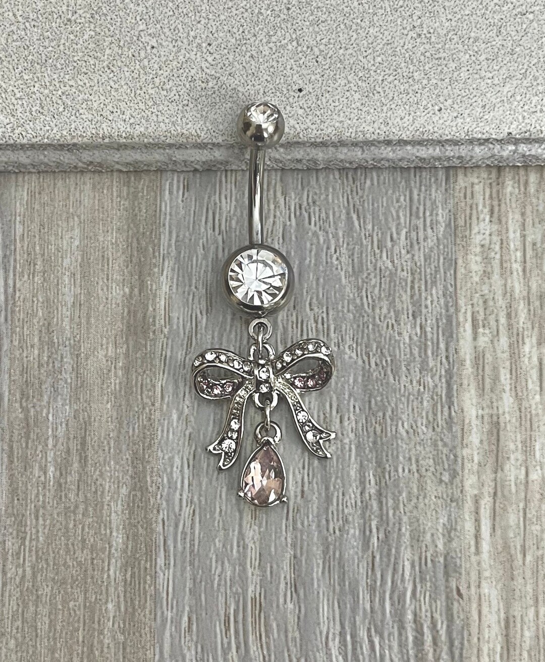 Cute Bow Belly Button Ring Silver or Gold Dainty Minimalist Belly ...