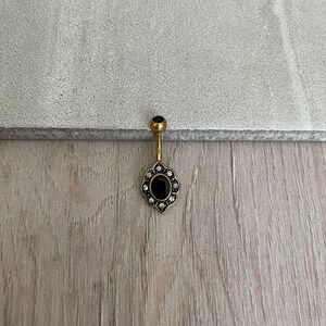 Elegant Gold Black Vintage Belly Button Ring Dainty Minimalist Belly ...
