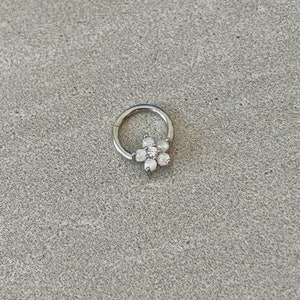 16G Silver Daith Ring 8mm Minimalist Floral Daith Jewelry Simple Daith ...