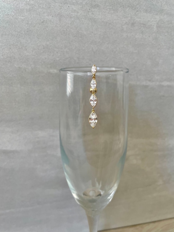 Top Down Belly Button Ring Crystal Gold Reverse Belly Ring - Etsy